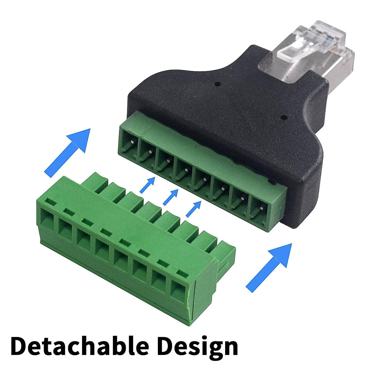 Poyiccot RJ45 Screw Terminal Adapter/Network RJ45 Ethernet Adapter, RJ45 Breakout Board / 8p8c Male to 8 Pin AV Terminal Screw Adapter Converter Block Plug for CCTV, Cat5, Cat6 (2pack)