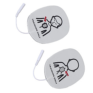 2pcs Electrode Training Pads, Self Adhesive Training Replacement Pads for Practi Trainer 2.0mm, Electrode Trainer Practice Pads for XFT AED Trainer