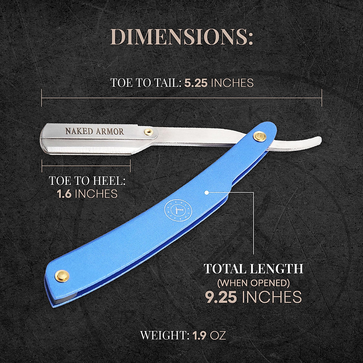 Best Shavette Straight Razor - Replaceable Blade Straight Razor, Metal Handle Shavette, No Stropping or Honing Needed, Great For Beginners, Starter Blade, Hygienic, Close Shave, Leather Case (Blue)