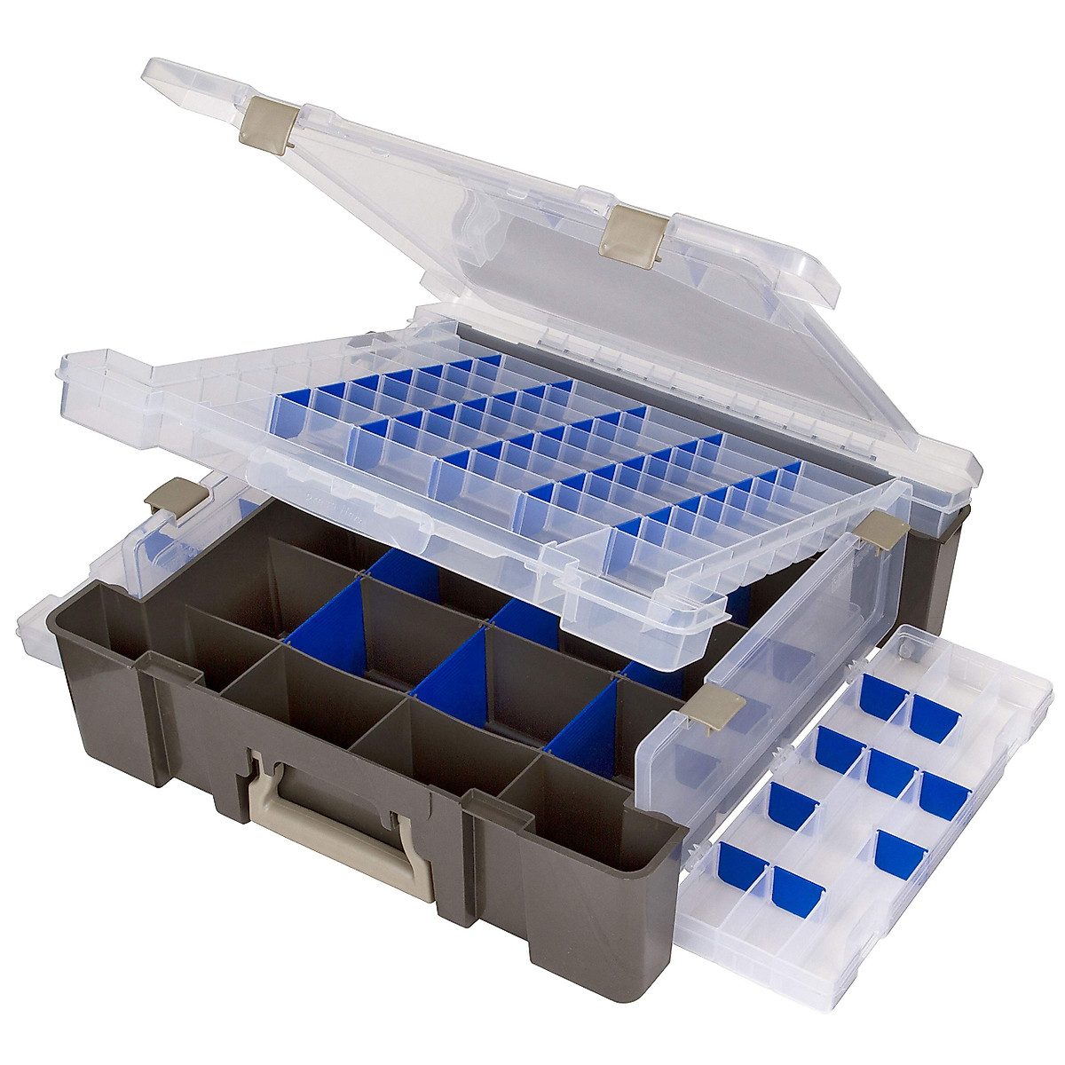 Flambeau Outdoors 9030 Super Max Satchel, Portable Fishing & Tackle Storage with Zerust Anti-Corrosion Technology, Black/Clear 17.25x16.75x5-Inch