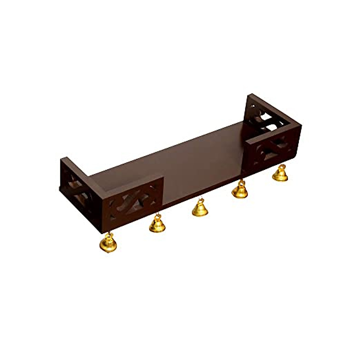 DecorDen Wooden Wall Mount Temple for Home,Wooden Home Temple/Wall Shelf/Pooja Mandir/Pooja Stand/Wooden Mandir/Devghar/Devara/Pooja Shelf/Small Temple for Office (Brown 2)