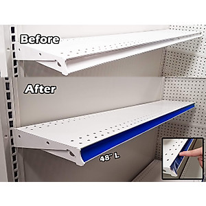 Decorative Gondola Shelving Pre Cut Vinyl Insert Strips 48" x 1.25" Shelf C-Channel, Blue, 100 Pack