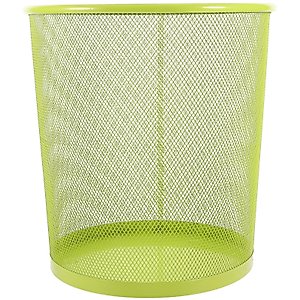 MAGICLULU Mesh Waste Basket Round Trash Can Open Top Wastebasket Recycling Bins Garbage Waste Basket Metal Trash Bin for Home Office Workspace Green