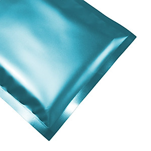 QQ Studio 100 Double-Sided Metallic Color Foil QuickQlick™ Resealable Flat Packaging Pouch Bags (Matte Blue, 3.25" x 5")