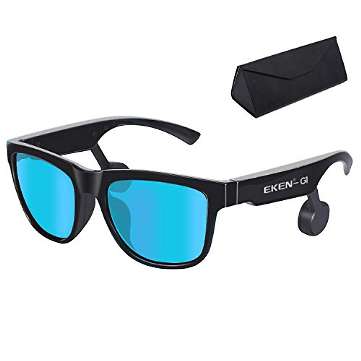 EKEN Bone Conduction Sunglasses - Bluetooth Headphones Smart Audio Glasses Wireless Open Ear with Microphone Answer Phone call for Fishing Golf Hiking G1