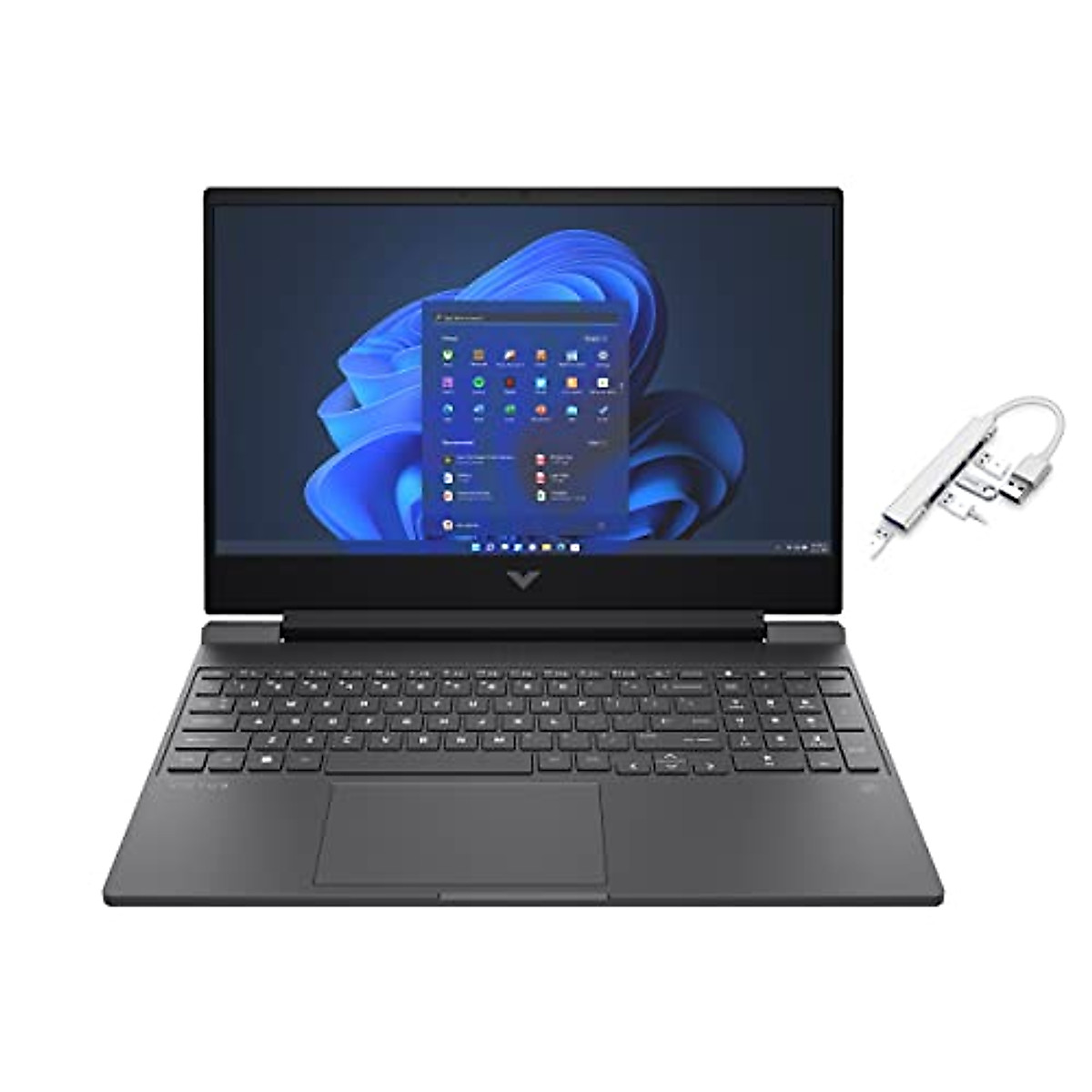 HP 2022 Newest Victus 15.6" FHD IPS Premium Gaming Laptop | 12thGen Intel Core i5-12450H | NVIDIA GeForce GTX1650 | Backlit KB | Windows 11 | with USB3.0 HUB Bundle (Silver, 8GB RAM | 512GB SSD)