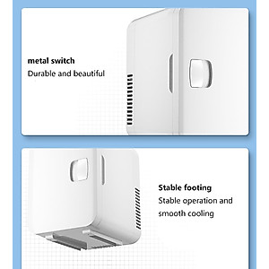 QINGDONGDZA Luxury Mini Fridge Cooler 6 Litre / 8 Cans Skincare Mini Fridge for Bedroom - Car, Office Desk & Dorm Room,12v AC/DC & Exclusive USB Option,Small Portable Fridge,Red