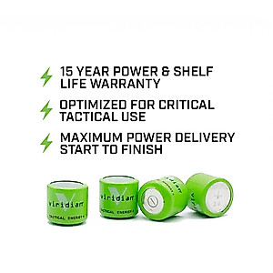 Viridian CR 1/3N Tactical Energy Plus Lithium Batteries, 3 Volt (Retail Pack of 4)