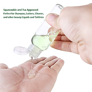 YICTEK Travel Bottles Containers for Toiletries Tsa Approved with Clear Quartz Size Bag, Refillable Plastic Bottles Kit for liquids