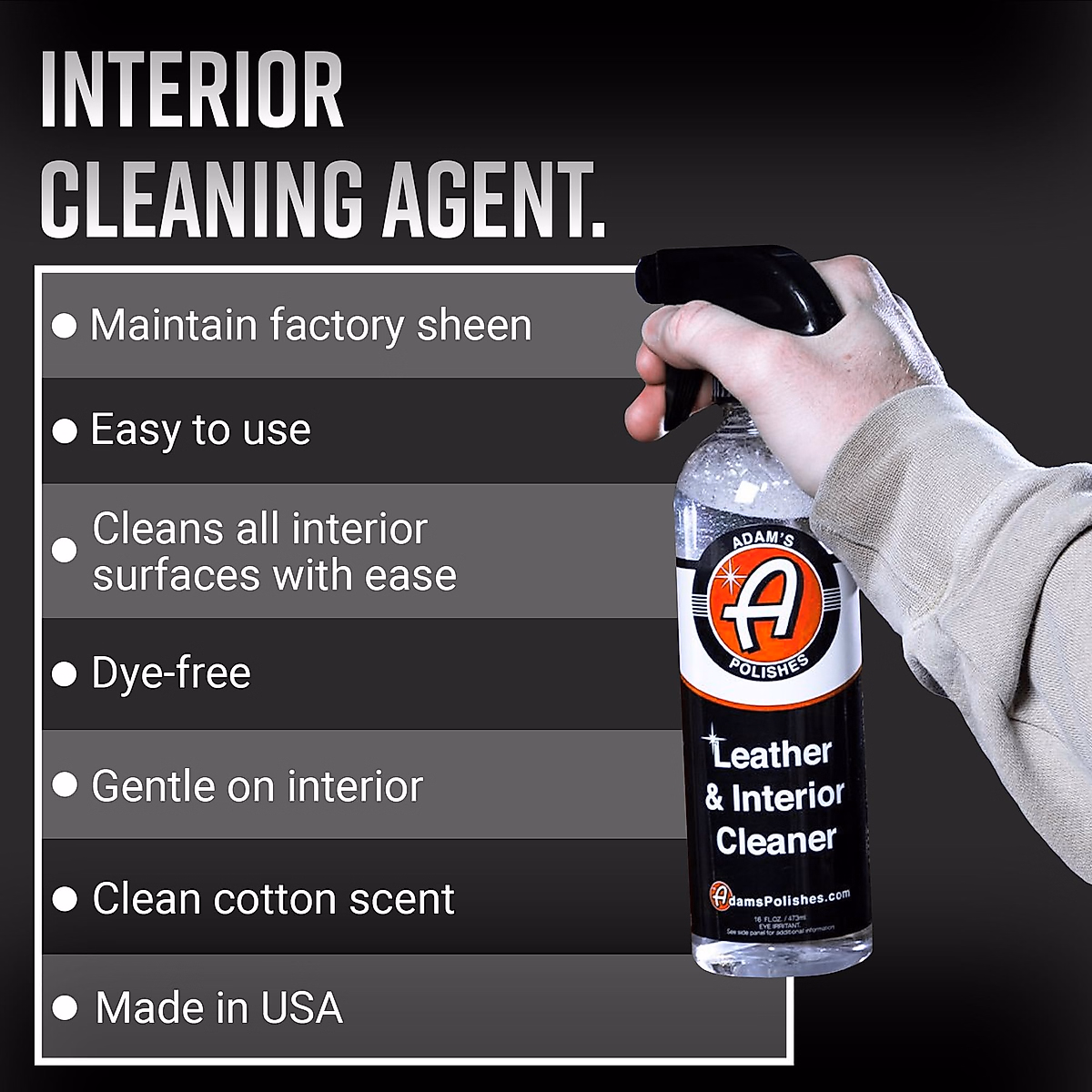 Adam's Polishes Leather & Interior Cleaner, 16oz