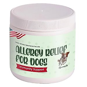 Dog Allergy Relief Chews, Grain-Free Allergy Supplements for Dogs, Immune Support with Omega 3 Fish Oil, Vitamin C & Probiotics, Chicken Flavor, 120 Soft Dog Allergy Chews for Itching & Paw Licking
