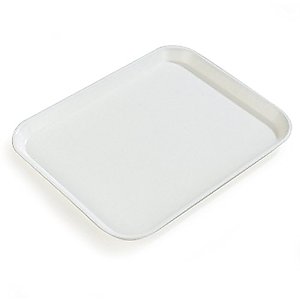Carlisle FoodService Products 1814FG001 Fiberglass Glasteel Solid Rectangular Tray, 18" x 14", Bone White (Case of 12)