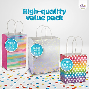 Plum Designs Gift Bags Assorted Sizes, Set of 8 Gift Bags with Tissue Paper- Includes Small Gift Bags, Medium Gift Bags and Large Size Paper Gift Bags with Handles for Holiday and Birthday Gifts