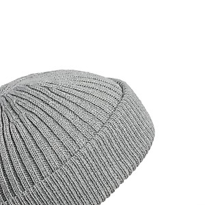 adidas Originals Short Fit Sport Beanie, Heather Grey/Night Indigo/White, One Size