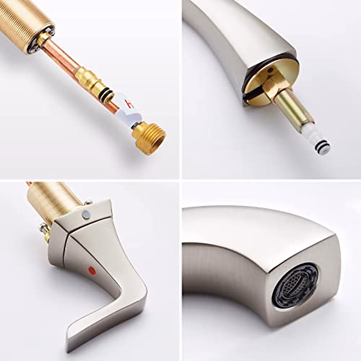 Bathroom Faucet Brushed Nickel,Widespread Bathroom Faucet for 3 Hole,Bathroom Sink Faucet 2 Handles Vanity Faucet,HOMELODY Lavatory Faucet 8 Inch with Pop Up Drain