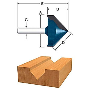 BOSCH 85219MC 9/16 In. Carbide Tipped V-Groove and Scoring Router Bit