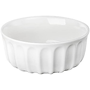 Youeon Set of 3 Porcelain Serving Bowls 38/28/18 oz, Porcelain Mixing Bowls, Nesting Salad Bowls, Soup Bowls, Prep Bowls for Kitchen, Oatmeal, Rice, Pasta, Salad, White