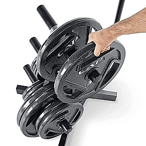 WF Athletic Supply Cast Iron 2-Inch Olympic Grip Plate for Strength Training, Muscle Toning, Weight Loss & Crossfit - Charcoal, 5LB, Set of 2