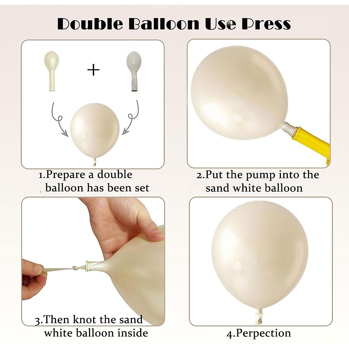 Woaipati 120PCS Pearl White Double-Stuffed Balloons different sizes 18/12/10/5 inch Pearl Balloon Garland Kit for Wedding Women's Birthday Baby Shower Anniversary Party Decorations