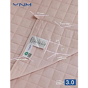 YnM Exclusive Cooling Weighted Blanket, Nylon/PE Fabric, Smallest Compartments with Glass Beads, Bed Blanket for One Person of 140lbs, Ideal for Queen/King Bed (60x80 Inches, 15 Pounds, Violet Pink)