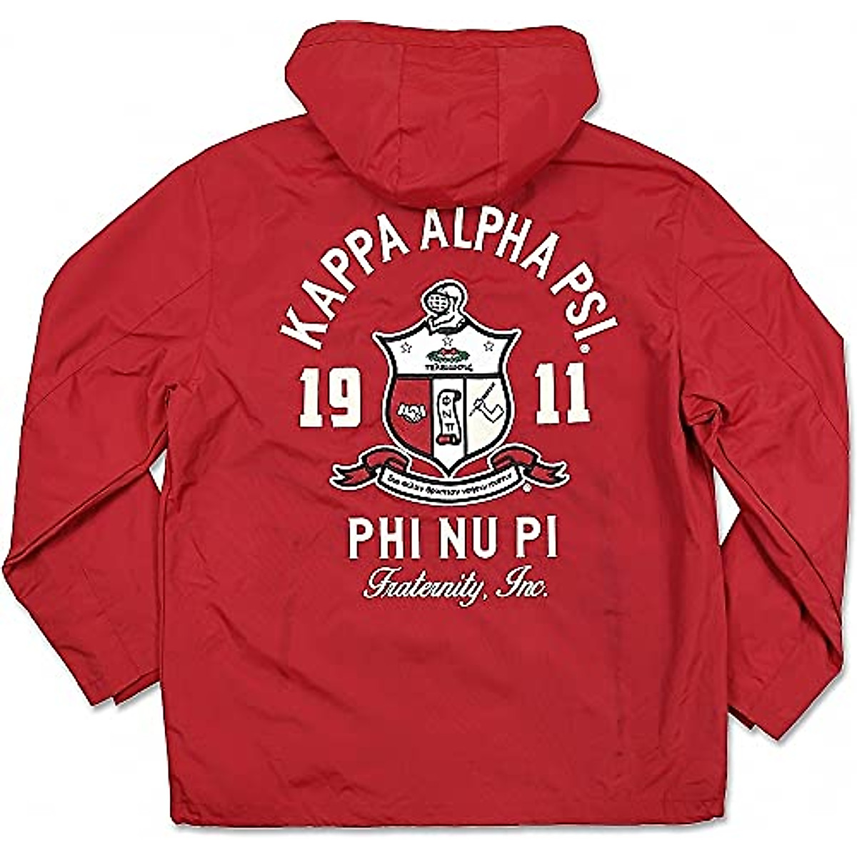 Kappa Alpha Psi Big Boy Divine 9 S7 Hooded Mens Windbreaker Jacket [Crimson Red - 4XL] (31623)