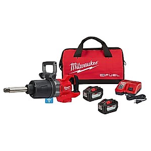 Milwaukee M18 FUEL 18V Lithium-Ion Brushless Cordless 1 in. Impact Wrench Extended Reach D-Handle Kit w/Two 12.0 Ah Batteries