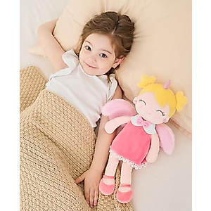 GAGAKU Soft Baby Doll Plush Unicorn Girl Angle with Wings 17” Cute Plush Baby Toys for Baby and Toddler - Pink