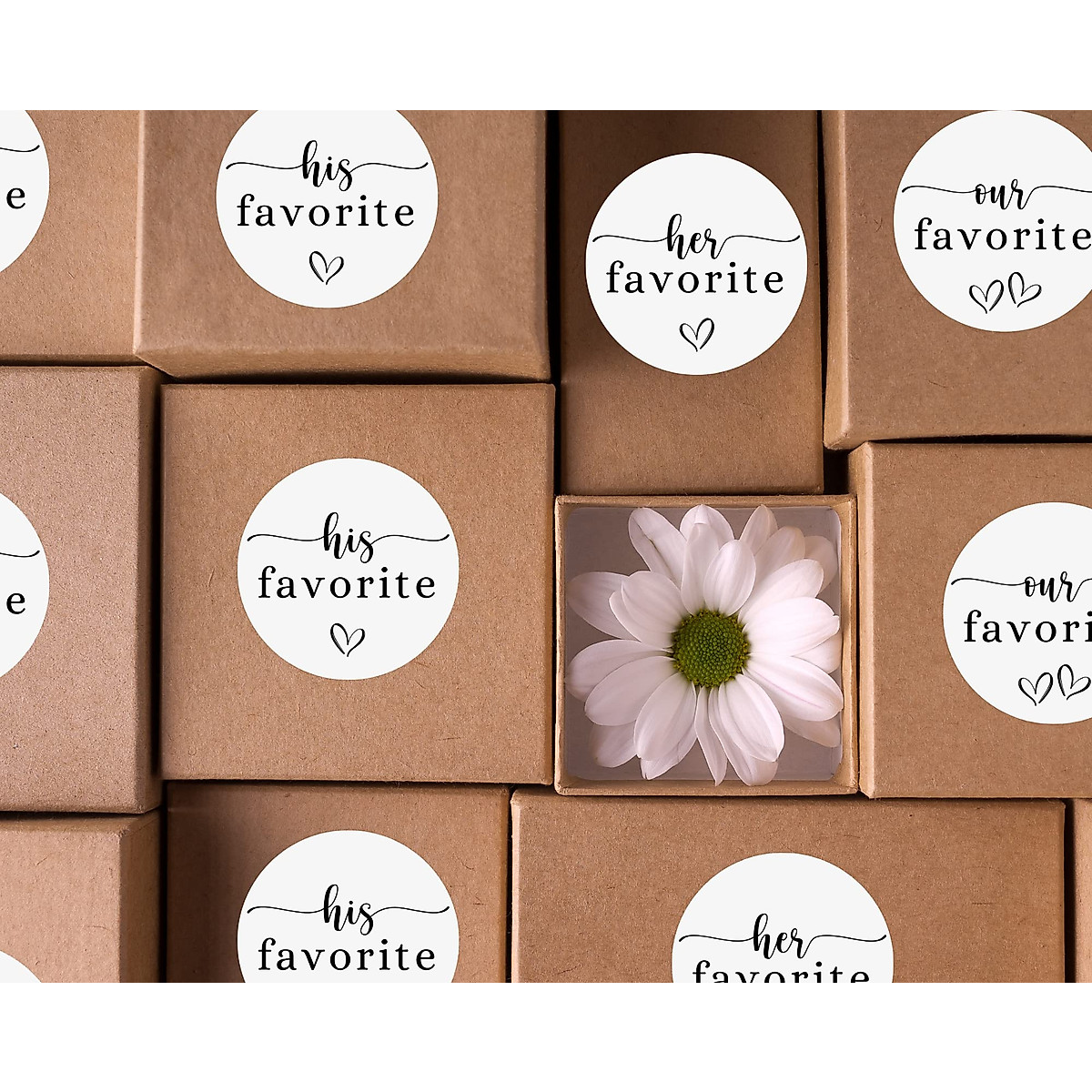 His Her Our Favorite Stickers Wedding Treat Bag Favor for Guests Labels 2-inch 120-count 6 Sheets Bride and Groom Favorite Candy Stickers