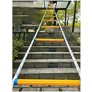 JIANGY Emergency Fire Ladder Non-Slip Escape Rope Ladder for Window and Balcony 2-3 Story Homes Reusable Compact Lightweight External Rescue Ladder/15M/49Ft