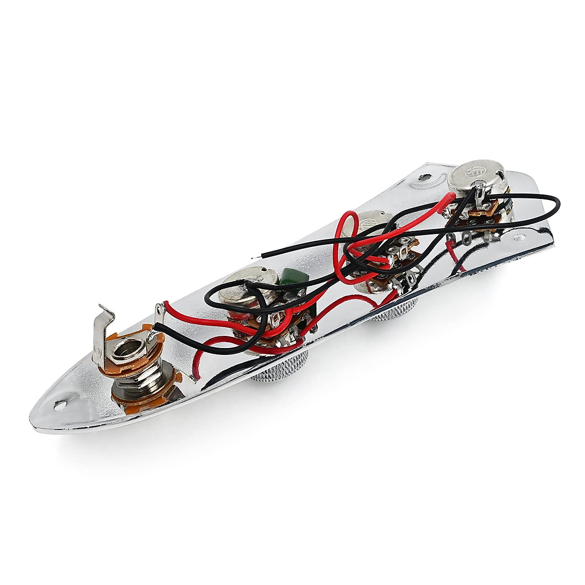 Prewired J Bass Wiring Harness Plate Set 1 Tone 2 Volumes 1 Jack Fully Loaded Control for Fender Electric Jazz Bass
