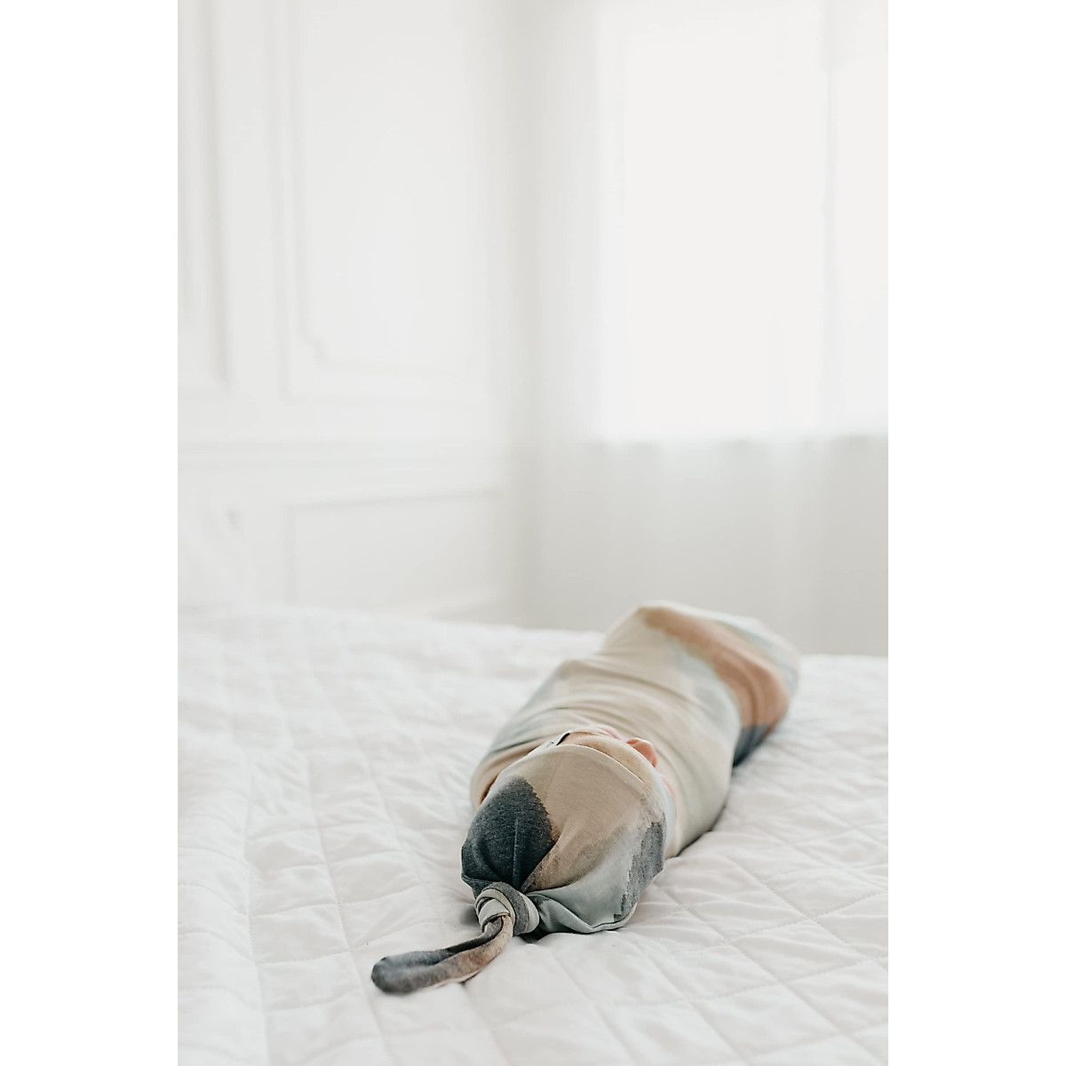 Baby Beanie Hat Top Knot Stretchy Soft"Picasso" by Copper Pearl