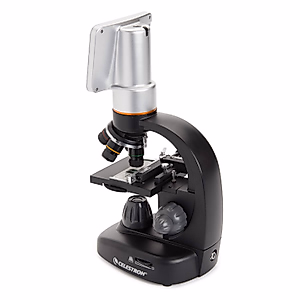 Celestron – TetraView LCD Digital Microscope – Biological Microscope with a Built-In 5MP Digital Camera – Adjustable Mechanical Stage –Carrying Case and 2GB Micro SD Card