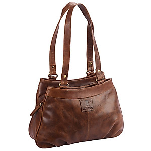 ROLANDO Dalia Women's Top-Handle Leather Handbag (Oily Brown)