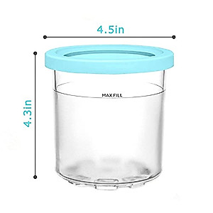 HASTA 4Piece for Ninja XSKPLID2CD,Compatible with for NC299AMZ and NC300S Series Cream Ice Cream Makers 1 Pint Replacement Parts