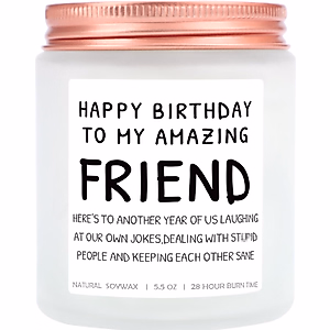 Happy Birthday Gifts for Friends Friendship Gift Funny Gift for Women Birthday Gifts for Best Friend, Coworker, Bestie Present Lavender Candle Gift for Mom, Christmas, Mothers Day Present