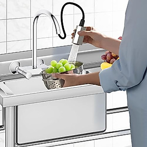 Gaomon Stainless Steel Sink, Commercial Kitchen Prep & Utility Sink Free Standing Single Bowl with Drainboard for Restaurant Laundry Garage Bar Workshop (1 Sink/W Drainboard, 39"L x 23.6"W x 37"H)