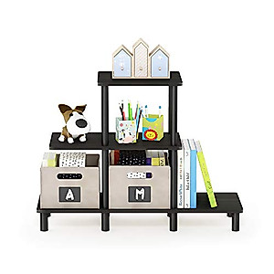 FURINNO Turn-N-Tube 3-Tier Design Display Rack, Espresso/Black