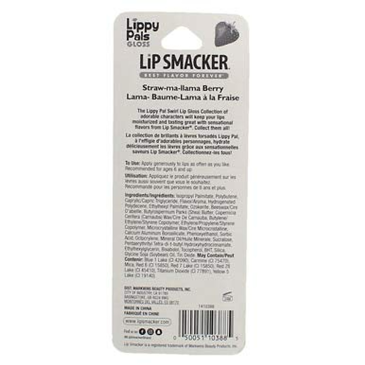Lip Smacker Lippy Pals Swirls Llama, Flavored Moisturizing & Smoothing Soft Shine Lip Balm, Hydrating & Protecting Fun Tasty Glossy Finish, Cruelty-Free & Vegan - Straw-Ma-Llama Berry