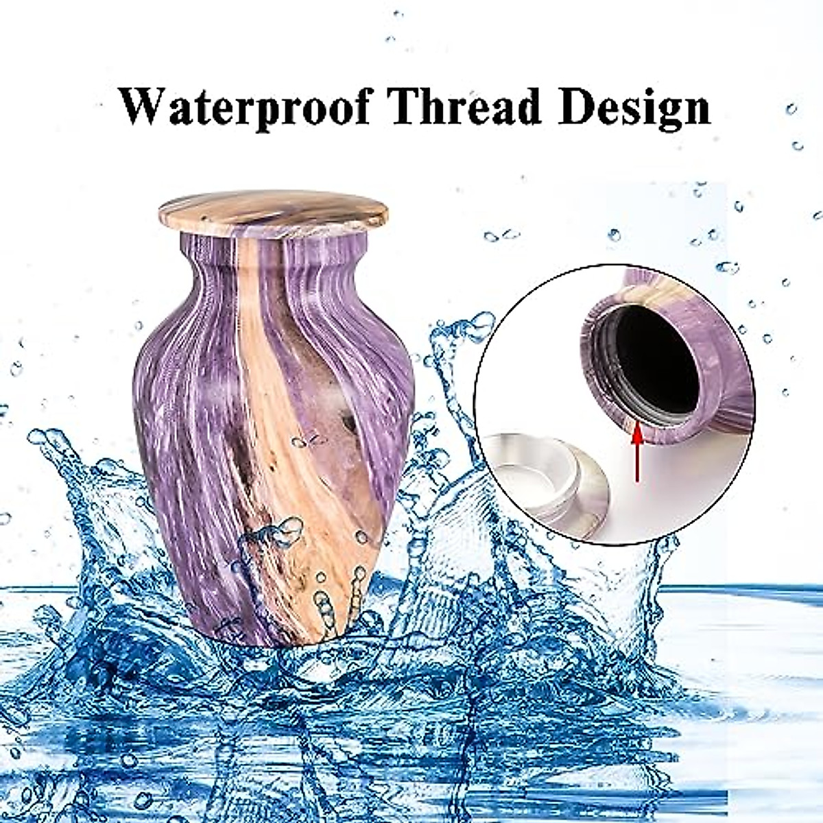 Dletay Mini Urn for Human Ashes 2.9 Inch Small Keepsake Urns Aluminum Mini Cremation Urn Memorial Small Urns for Human Ashes Miniature Funeral Urns