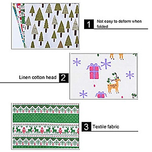 Healifty Fabric 6pcs Christmas Fabric Cotton Fabric Bundle Squares Patchwork Cloth Quilting Fabric Cloth for DIY Christmas Wreath Doll Dress Coaster Sewing Quilting 40x50cm Linen Fabrics
