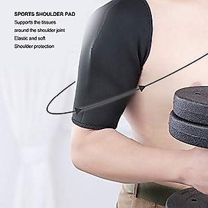 Shoulder Warmer, Double Shoulder Support Brace, Breathable Shoulder Pad Elastic Shoulder Protector for Injury, Arthritis, Pain Relief, Gym and Sport(M (width of the shoulders 40-45cm))