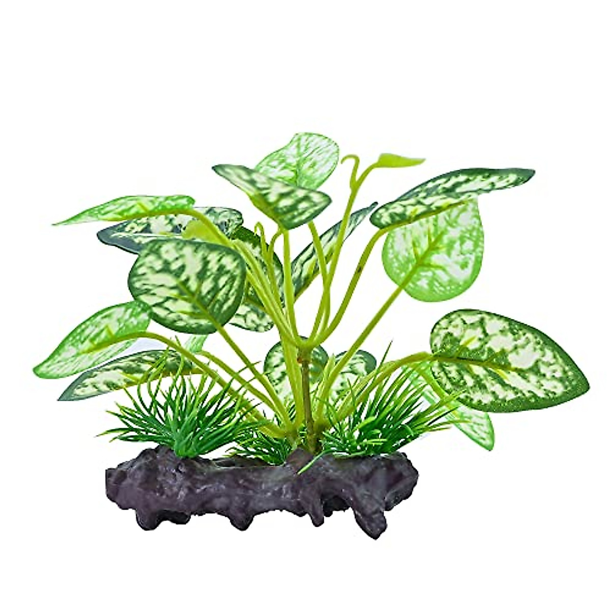 MRTIOO Reptile Artificial Plants, Terrarium Plants Decorations Supplies, Rainforest Ground Plant, Amphibian Habitat Hideout Tank Accessories (E)