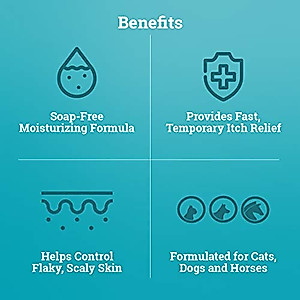 Relief Shampoo, temporary relief of itching and flaking, moisturizer for dry skin and coat, for dogs, cats and horses, 8 oz
