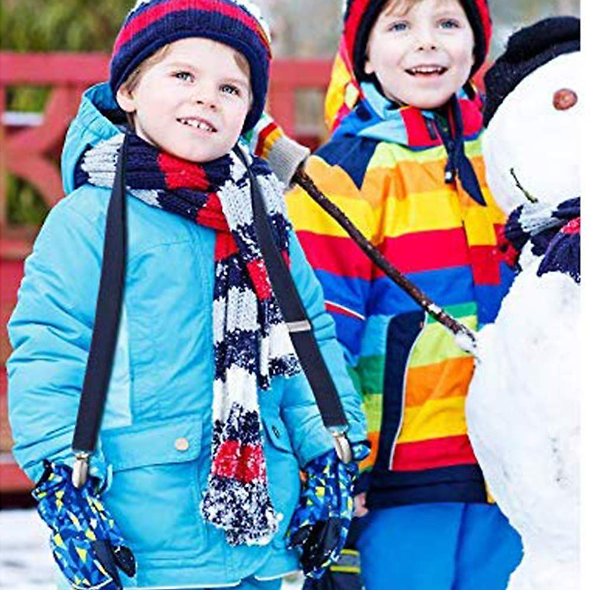 Zkptops 4pcs Winter Elastic Mitten Clips Beanie Caps Hat Clips for Kids Toddlers Babies Adults Children Women Strong Stainless Steel Gloves Clips Bulk for School, Snow and Cold Winter Days, Pink