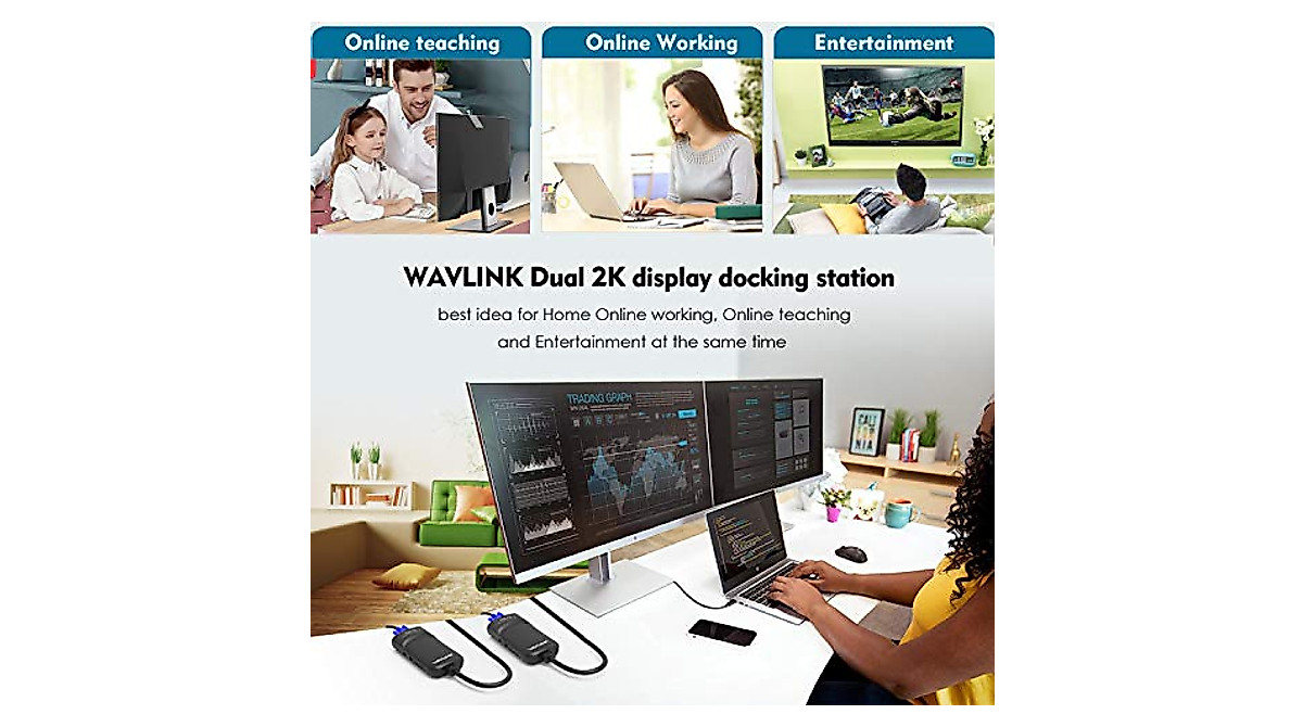 WAVLINK USB 3.0 HDMI Adapter for Multiple Monitors & High-Res Display