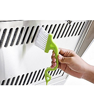 2pcs Hand-held Groove Gap Cleaning Tools Door Window Track Kitchen Cleaning Brushes(Green)