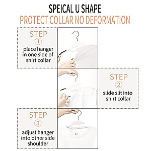 DAMAHOME 50PK Coat Hangers Non Slip - Space Saving Plastic Clothes Hangers, Slim Pant Hangers, U-Slide, Heavy Duty, 360°Swivel Hook, White