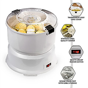 YESJrl Potato Peeler, Automatic Peeler Machine/Multifunction Electric Fruit Veg Vegetable Peeler Slicer (1KG Capacity < 180s)