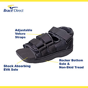 Brace Align Pediatric Children’s Square Toe Post Op Shoe For Kids and Youth- HCPCS L3260- For Broken or Fractured Foot or Toe, Post Surgical, Soft Tissue Injury- Left or Right Foot