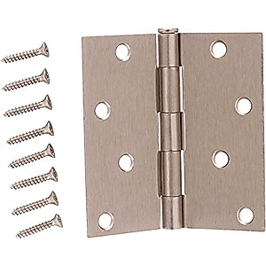 Everbilt 4 in. Satin Nickel Square Corner Door Hinge